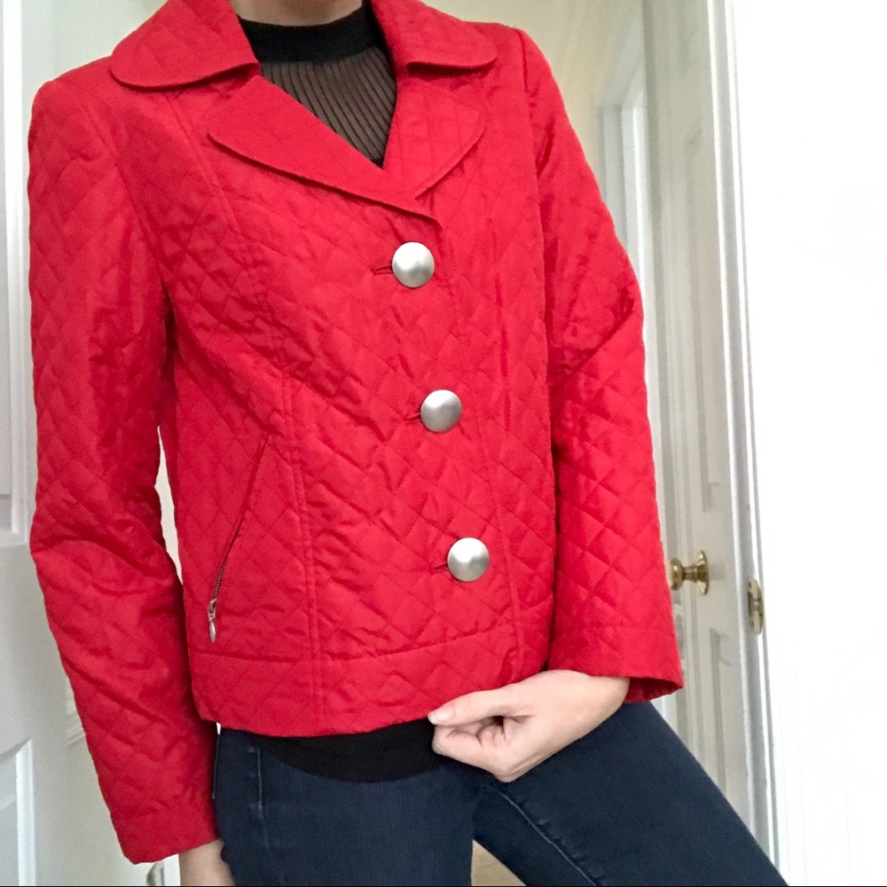 Light Weight Red Quilted Puffer Jacket Size Small - Gem